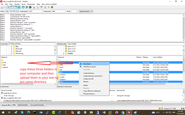 EVE-NG LAB Full Pack installation